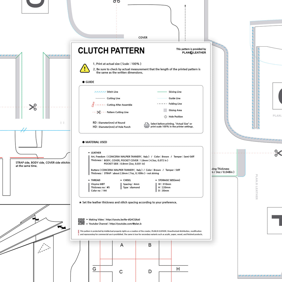 Briefcase PDF Pattern – Compact Design with Horizontal Strap Closure for A4 Storage