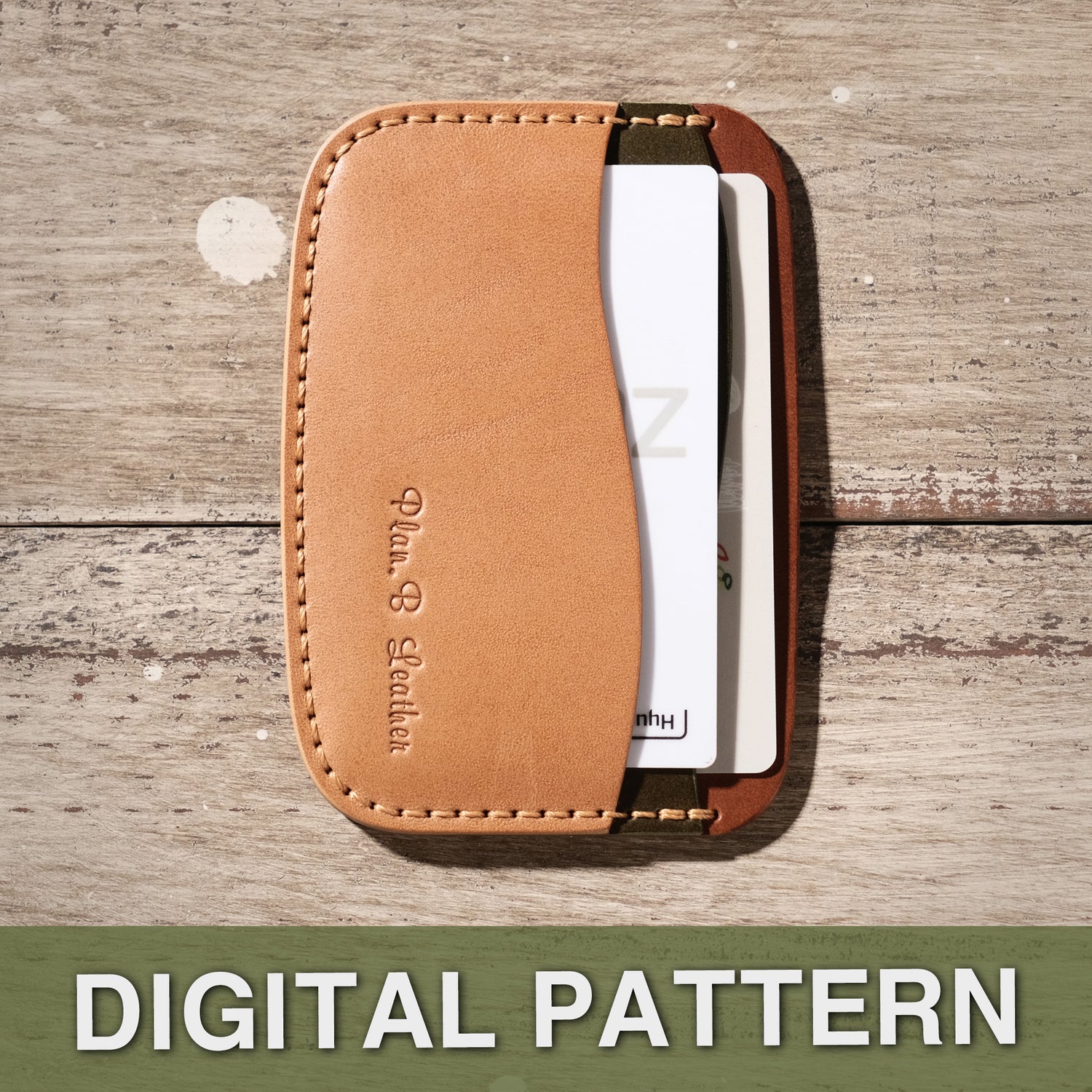 Wavy Card Wallet PDF Pattern – 3-Pocket Minimalist Leather Design